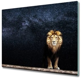 Skleněná krájecí deska Lev na pozadí hvězd 60x52 cm