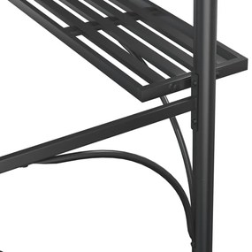 Bbq Altán S Bočními Policemi Antracitový 220X115X230 Cm Ocel