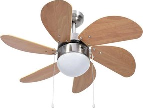 vidaXL Stropní ventilátor se světlem 76 cm světle hnědý [51489] Barva: tmavě hnědá