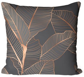 Polštář z mikrovlákna Čokoládový fíkus - botanická glamour kompozice v hnědých odstínech