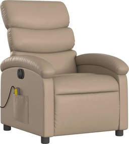Elektrické masážní polohovací křeslo cappuccino umělá kůže 3204039