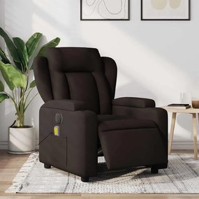 Elektrické masážní polohovací křeslo tmavě hnědé textil 3204475