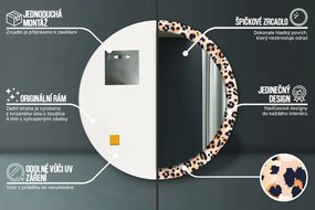 Kulaté dekorativní zrcadlo Divoký vzorec fi 100 cm