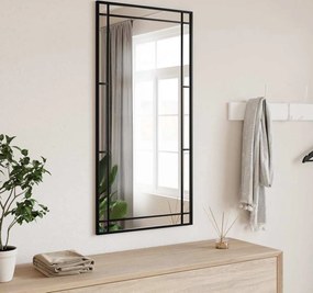 vidaXL Nástěnné zrcadlo černé 50 x 100 cm obdélník železo [358630]