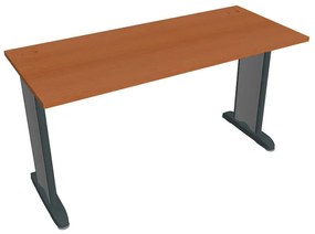 Stůl pracovní rovný 140 cm hl. 60 cm - Hobis Flex FE 1400 Dekor stolové desky: třešeň, Barva nohou: černá