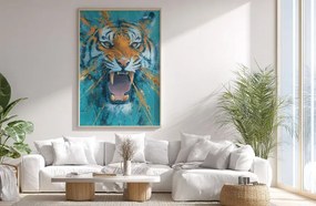 Divoká energie - obraz - Tygr v moderním uměleckém stylu 49 - 40 x 50 cm - 499 Kč