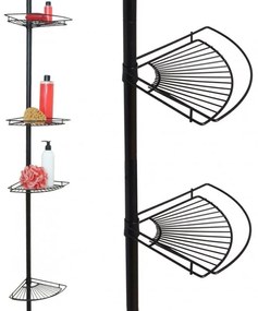 Erga Scopic, teleskopická rohová police 276x28,8x21,5 cm, černá matná, ERG-YKA-CH.SCOPIC-BLK