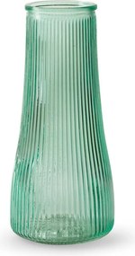Mintově zelená vroubkovaná skleněná váza Mandy – 9*9*20 cm