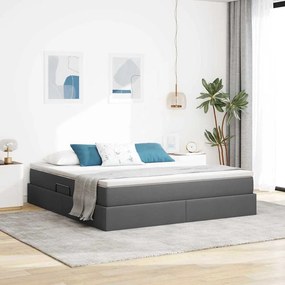 Postel s úložným prostorem a matrací Tmavě šedá 180 x 200 cm 3370243