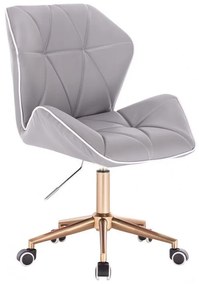 LuxuryForm Židle MILANO MAX na zlaté podstavě s kolečky - šedá