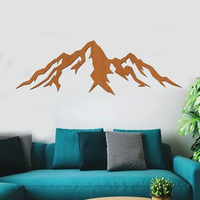 Dřevěný obraz Horské vrcholky Rozměry (cm): 120x40, Barevný vzor: Třešeň