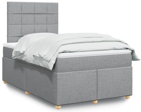 Box spring postel s matrací světle šedá 120x190 cm textil 3293519