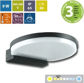 LED svítidlo McLED Framus W 9W 3000K IP65 černá ML-513.032.19.0