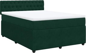 Box spring postel s matrací tmavě zelená 160x200 cm samet 3287791