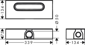 Hansgrohe uBox universal, základní těleso pro lineární sprchové žlaby pro standardní instalaci, HAN-01001180