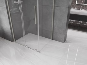 Mexen Velar L, sprchový kout s posuvnými dveřmi 110 x 85 cm, 8mm čiré sklo, broušená ocel, 871-110-085-03-97