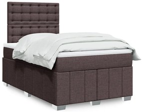 Box spring postel s matrací tmavě hnědá 120x190 cm textil