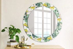 Kulaté dekorativní zrcadlo Tropické listy fi 60 cm