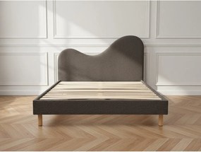 Hnědá čalouněná čalouněná dvoulůžková postel s roštem 160x200 cm Celina – Bobochic Paris