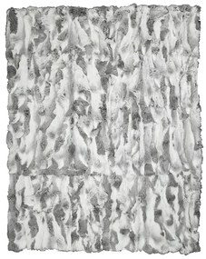 Pléd / přehoz z králičí kůže Rabbi šedá mix - 130*180*3cm
