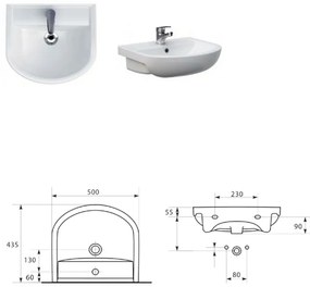 Kingsbath Serpens 50 koupelnová skříňka s umyvadlem