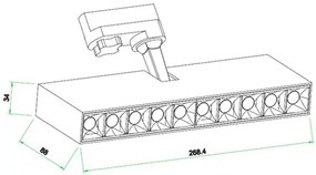 Mantra 8364 3F Itaca, otočný LED modul 30W 3000K, černá, délka 27cm