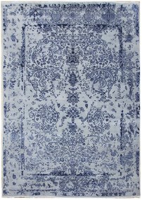 Diamond Carpets koberce Ručně vázaný kusový koberec Diamond DC-JK ROUND Silver/peacock blue - 275x365 cm