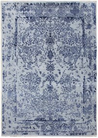 Diamond Carpets koberce Ručně vázaný kusový koberec Diamond DC-JK ROUND Silver/peacock blue - 180x275 cm