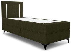 Jednolůžková postel 80 cm Ortega Comfort (olivová zelená) (s roštem a matrací, bez úl. prostoru) (s LED osvětlením). 1082660