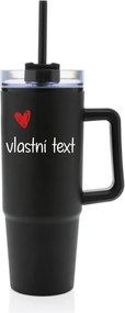 Vlastní text na cestovní termosku s průhledným víčkem