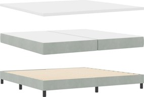Postel s boxspringem s matrací Světle šedá 200 x 200 cm samet 3339128