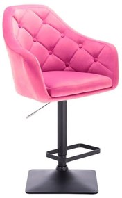 LuxuryForm Barová židle ANDORA VELUR  na černé podstavě - růžová