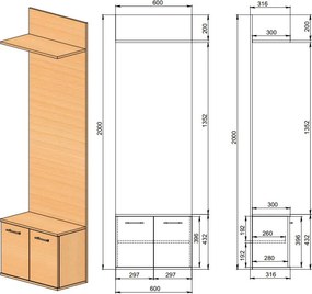 Casarredo ARMADI II předsíňová stěna sonoma