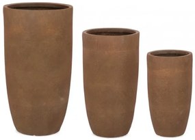 BIZZOTTO Set 3 vysokých květináčů RIGO hnědá 0790674