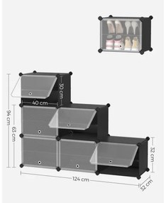 Modulární regál s přihrádkami BOXIFY černá