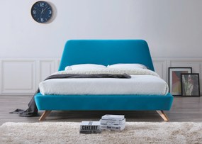 Čalouněná postel GANT 160 x 200 cm tyrkysová