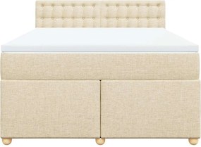 Box spring postel s matrací krémová 140x190 cm textil 3288994