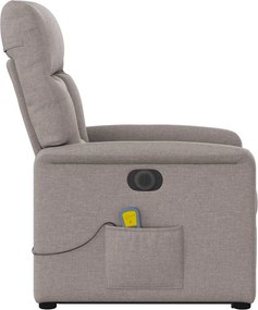 Elektrické zvedací masážní polohovací křeslo taupe textil 3303069