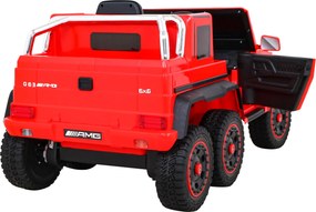 Ramiz Mercedes G63 AMG elektrické autíčko pro děti červené + dálkové ovládání + 6 EVA kol + pomalý start + MP3 + LED