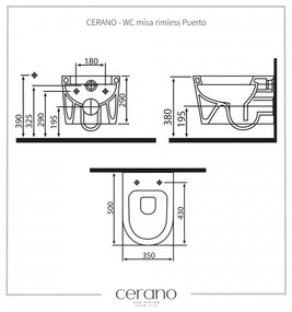 AKCE/SET/LIVERO Geberit - Modul pro závěsné WC s tlačítkem + CERANO - WC mísa rimless Puerto - černá + Geberit - Ovládací tlačítko splachování, bílá/…