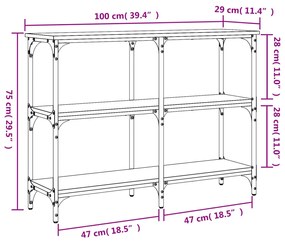 Konzolový stolek dub sonoma 100 x 29 x 75 cm kompozitní dřevo