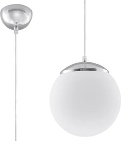 Lustr SOLLUX Ugo 20cm E27 1x60W bez zdroje SL.0263 bílé sklo/chrom