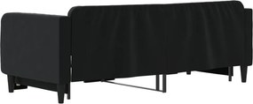 Válenda s přistýlkou černá 90 x 200 cm samet 3197067