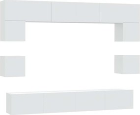 8dílný set TV skříněk bílý kompozitní dřevo 3114414