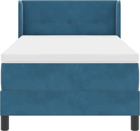 Postel s boxspringem s čelo Tmavě modrá 190 x 90 cm samet 3341448