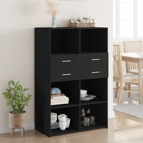 Skříň highboard černá 80 x 42,5 x 124 cm kompozitní dřevo