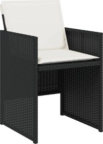 vidaXL Zahradní židle s poduškami 4 ks černé polyratan [4007435]
