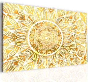 Malvis ® Obraz mandala zlaté slunce Velikost (šířka x výška): obdélník - 150x100 cm