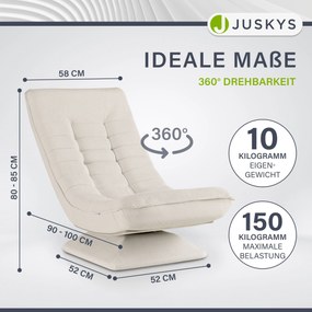 Juskys Relaxační křeslo Korsika s manšestrovým potahem Barva: béžová