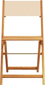 3dílný bistro set béžový textil a masivní dřevo 3281871